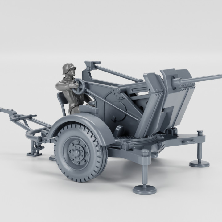 3D Printable Anti-aircraft gun 20mm Flak 30 + Gun operator (Germany, WW2) by Wargame3d