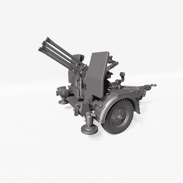 3D Printable Anti-Aircraft gun 2cm Flakvierling 38 (wheels+cross ...