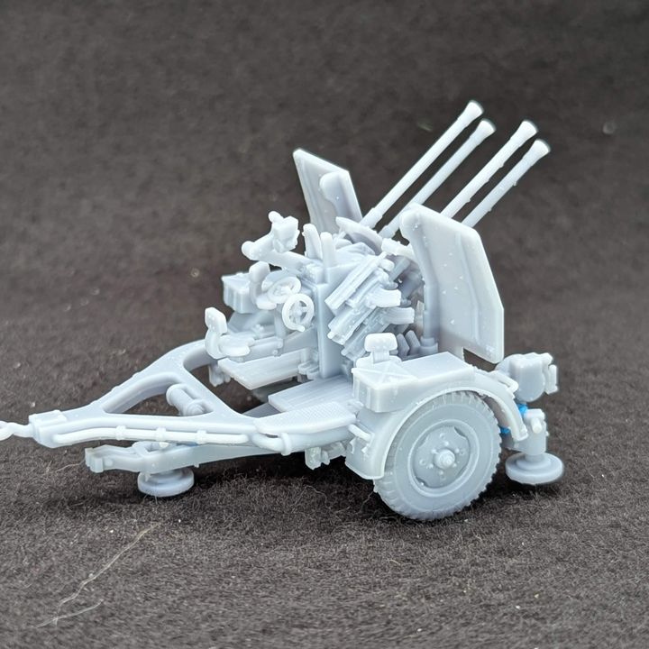 3D Printable Anti-Aircraft gun 2cm Flakvierling 38 (wheels+cross ...