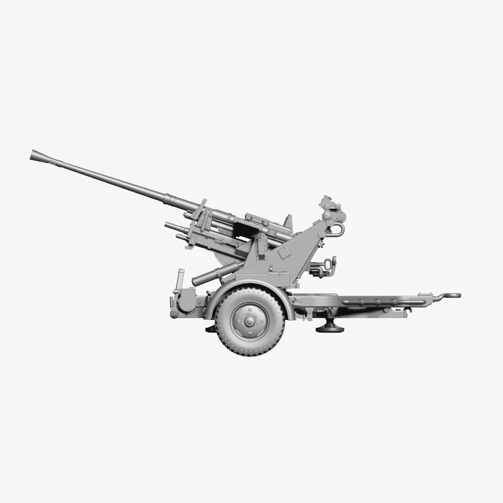 3D Printable AA gun 37mm FlaK 37 (on wheels+on cross)+Gunner (Germany ...