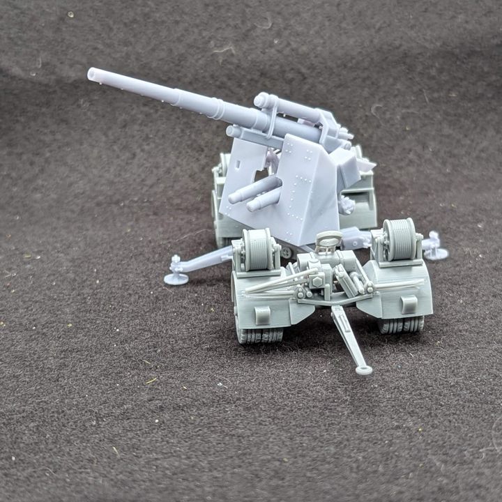 3D Printable Anti-aircraft gun 88mm Flak 18 + 2 Crewmen - on wheels ...