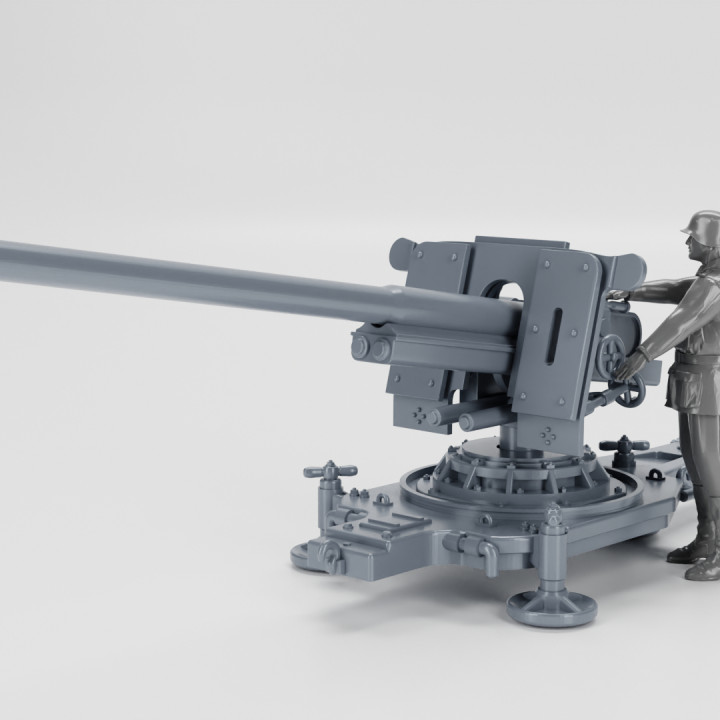 3D Printable Anti-tank gun 7.62cm PAK 36 + 2 Crewmen - on wheels and on ...