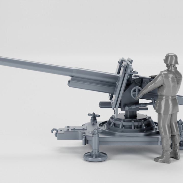3D Printable Anti-tank gun 7.62cm PAK 36 + 2 Crewmen - on wheels and on ...