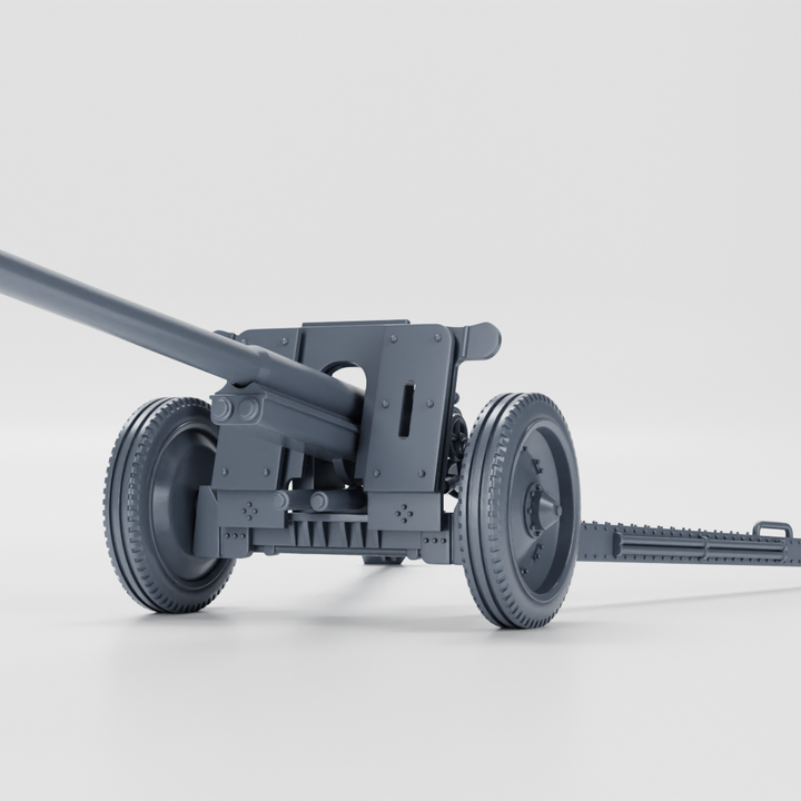 3D Printable Anti-tank gun 7.62cm PAK 36 + 2 Crewmen - on wheels and on ...