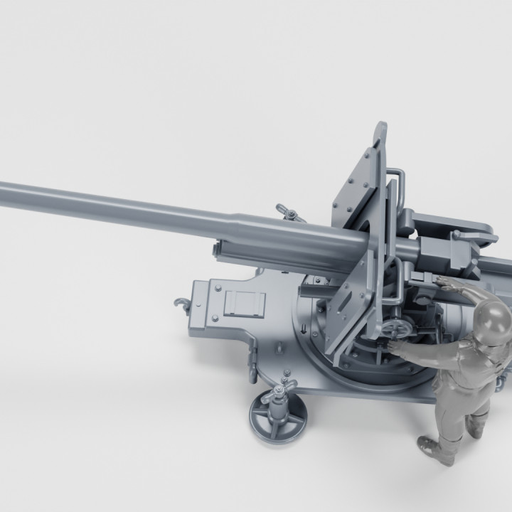 3D Printable Anti-tank gun 7.62cm PAK 36 + 2 Crewmen - on wheels and on ...