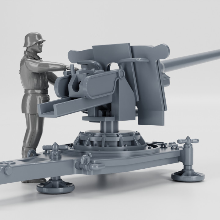 3D Printable Anti-tank gun 7.62cm PAK 36 + 2 Crewmen - on wheels and on ...