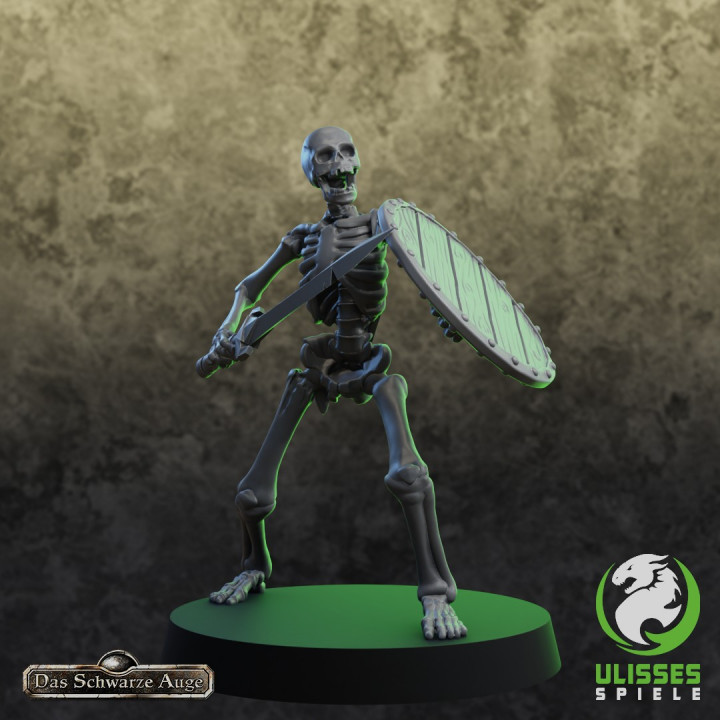 3D Printable The Dark Eye - Unarmored skeletons (5) / Ungepanzerte ...
