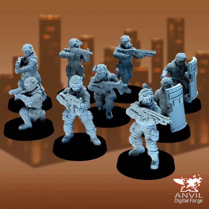3D Printable SWAT / Police Forces Bundle - The Heist by Anvil Digital Forge