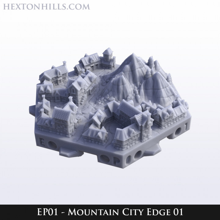 3D Printable Hexton Hills Epic Cities Mountain Edge Set 01 by Hexton Hills
