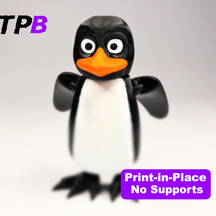 3D Printable Pingu - Print-in-Place by ThePrintingBros