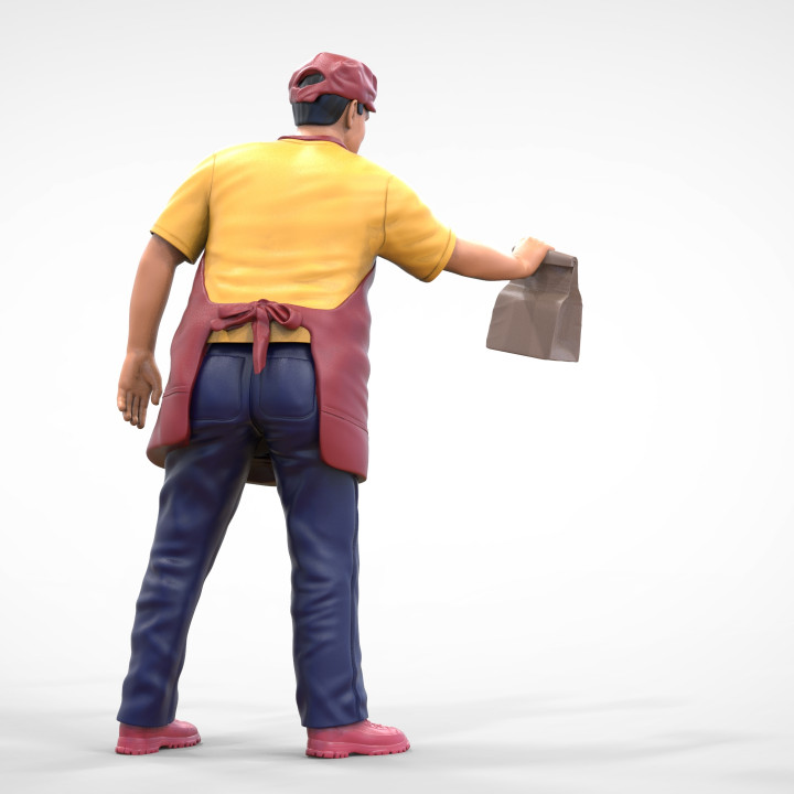 3D Printable N2 Salesperson or Shopkeeper or baker by 3DP Miniatures