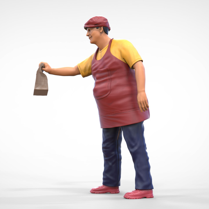 3D Printable N2 Salesperson or Shopkeeper or baker by 3DP Miniatures