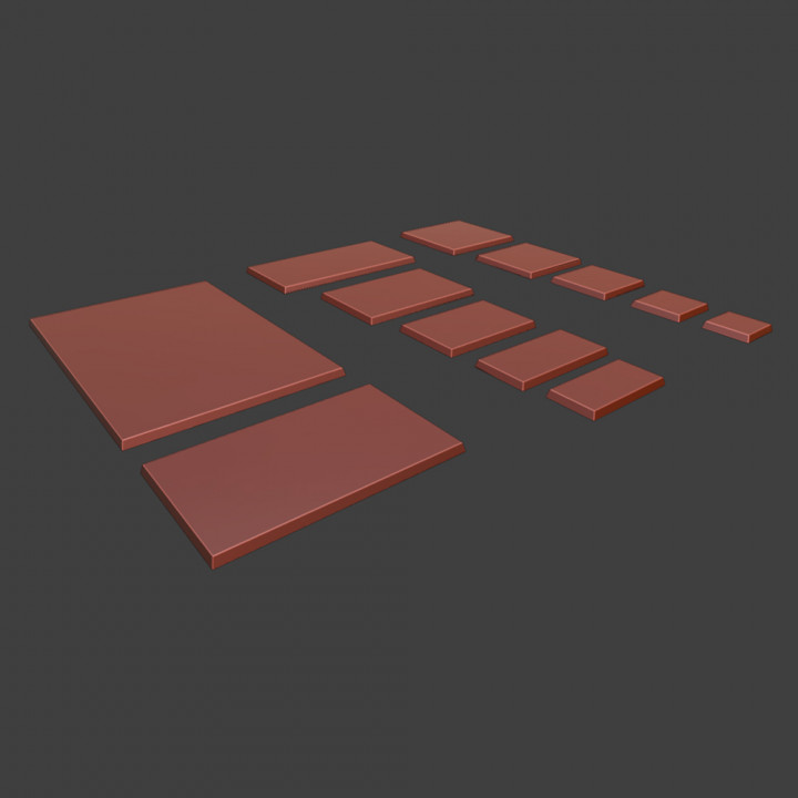 3D Printable 12 pcs Wargames Square Bases by Phutura Hobbies