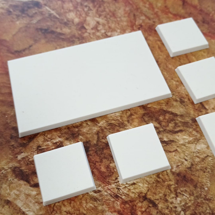 3D Printable 12 pcs Wargames Square Bases by Phutura Hobbies