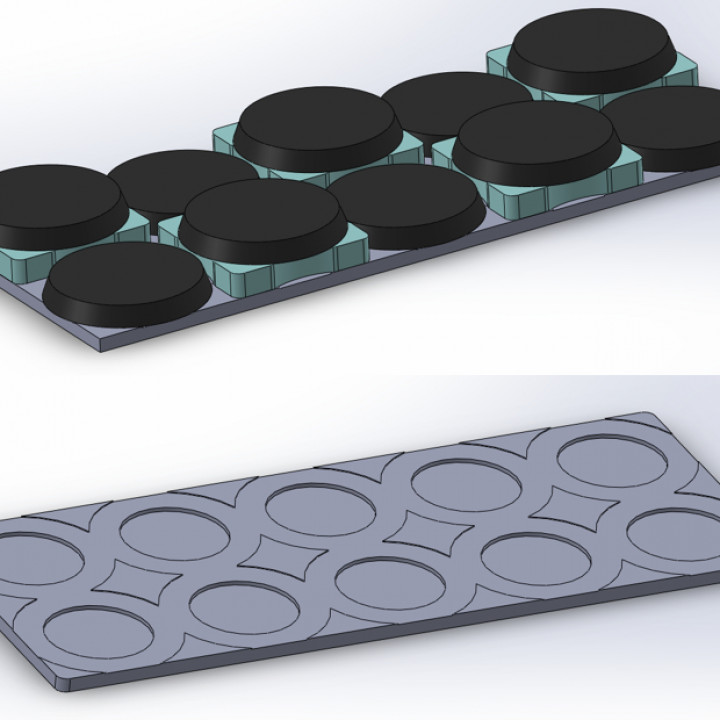 3D Printable 32mm round to 30mm square wargaming movement tray base ...