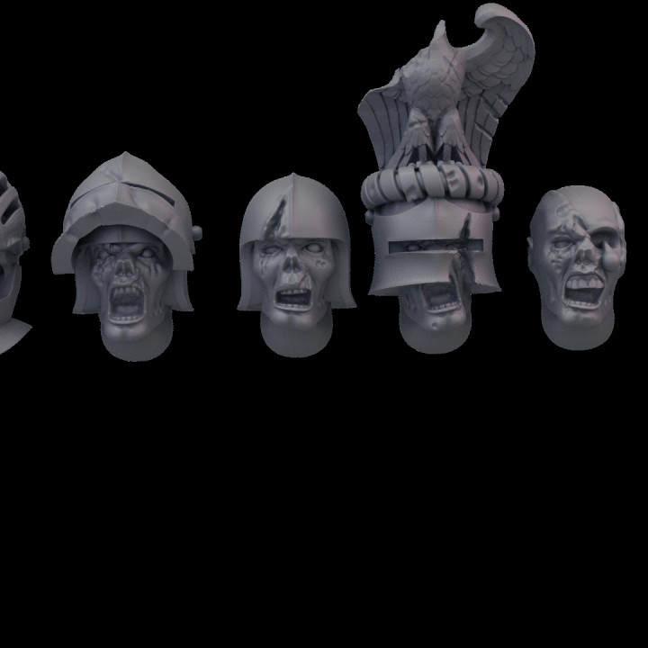 3D Printable undead knights head set by dario Biancheri