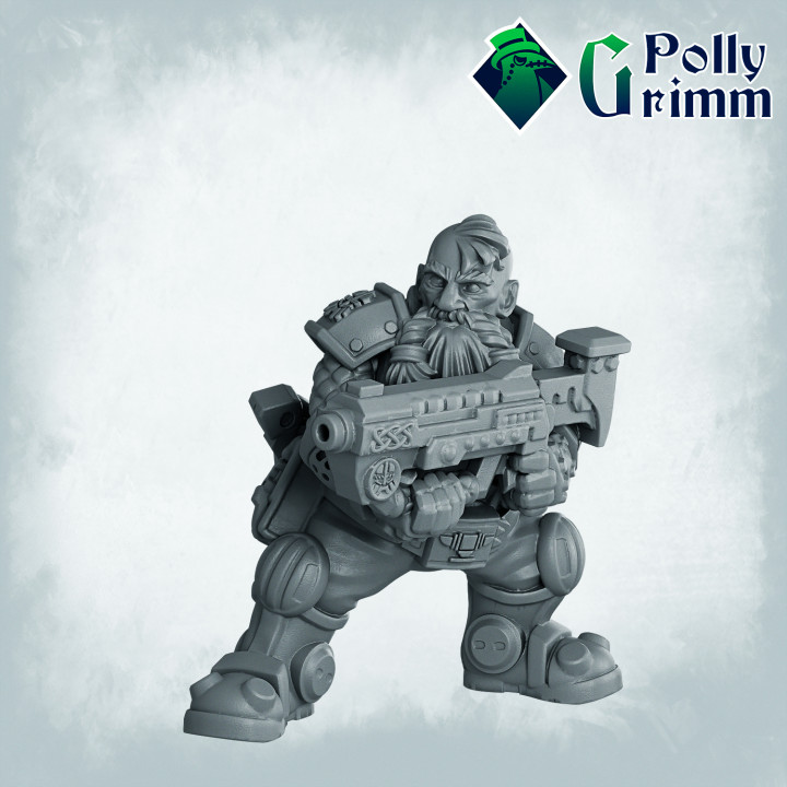 3D Printable Sci-fi tabletop miniature. Galaxy Dwarves set. Space Rocks ...