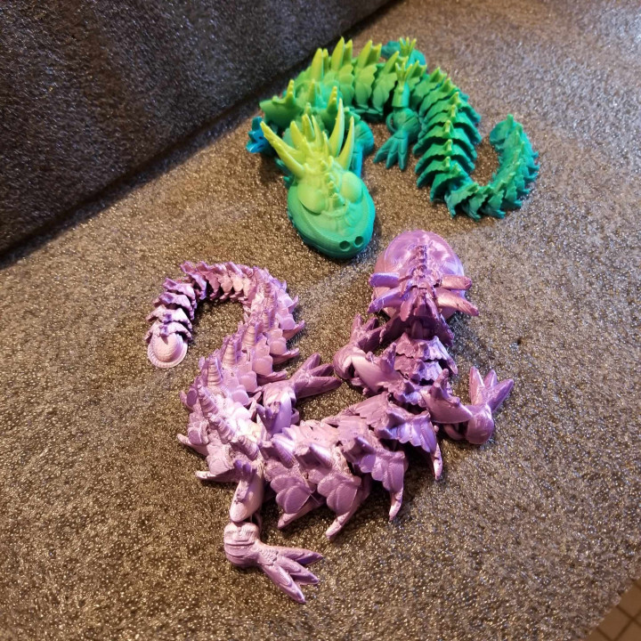 3D Printable Shakaworld3D Horned flat head spine dragon by Shakaworld3D