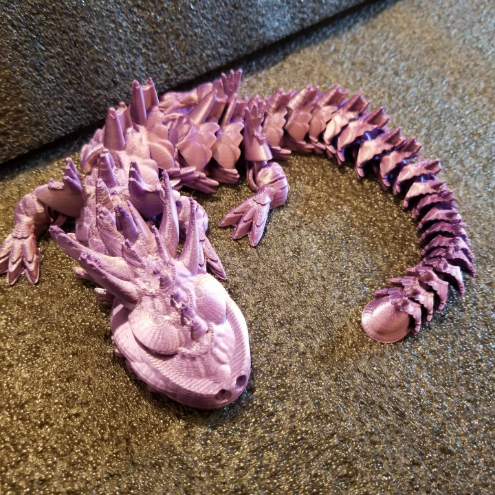 3D Printable Shakaworld3D Horned flat head spine dragon by Shakaworld3D