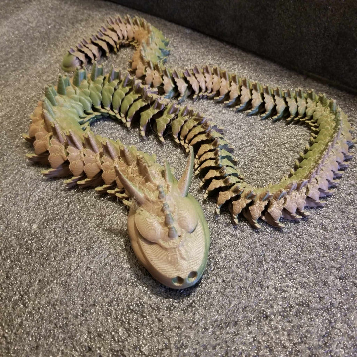 3D Printable Shakaworld3D Horned Spine Dragon Viper Serpent by Shakaworld3D