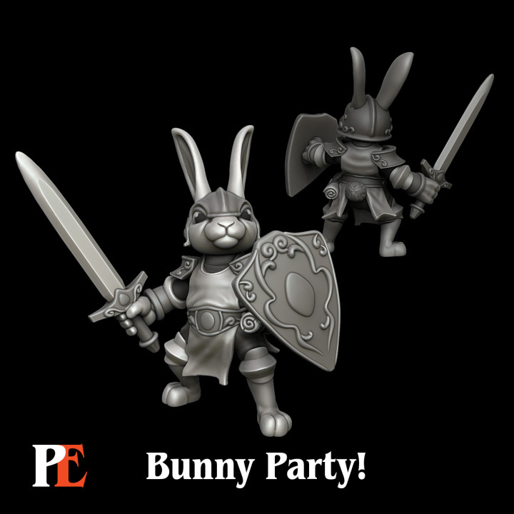 3D Printable Bunny Paladin by Printed Encounter