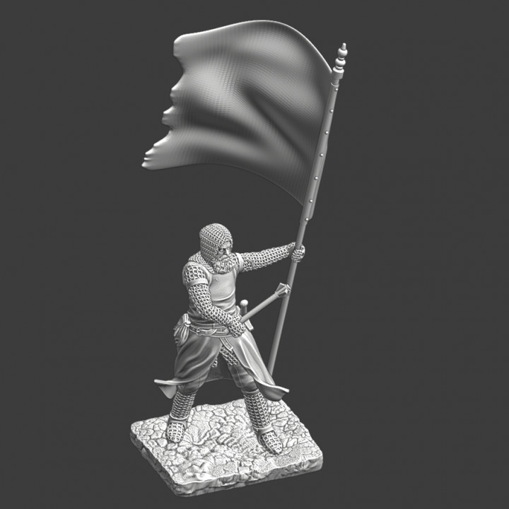 3D Printable Medieval Banner Knight - Wargaming command by Northern ...