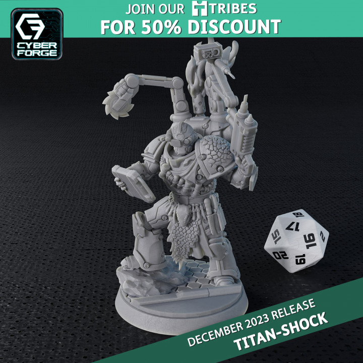 3D Printable Cyber Forge Titan Shock Grim Realms Flame Lizards Battle ...