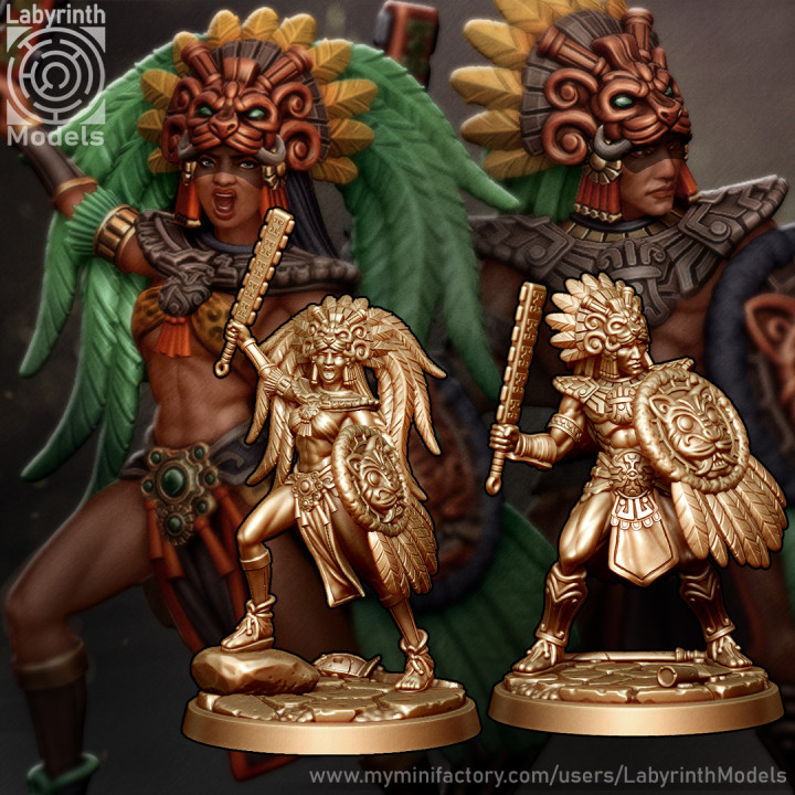 3D Printable Jaguar Warriors - 32mm scale by Labyrinth Models