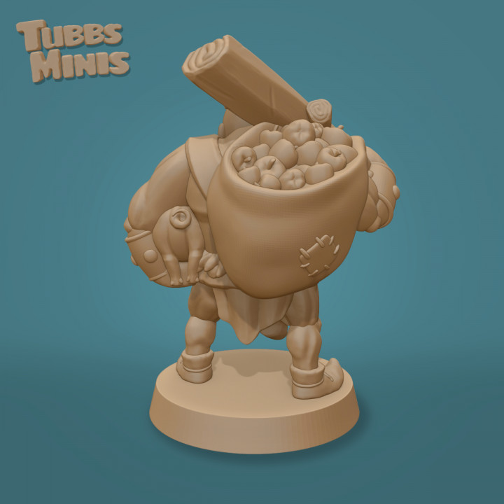 3D Printable Og & Hog - Ogre Barbarian - Fantasy Miniature by TubbsMinis