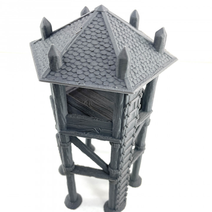 3D Printable Bandit Camp Watchtower by Custom Miniature Maker