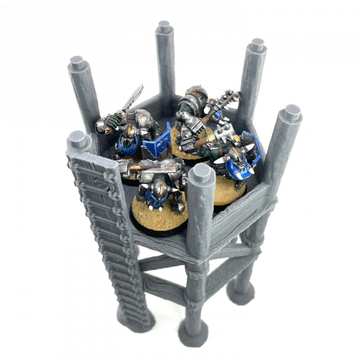 3D Printable Bandit Camp Watchtower by Custom Miniature Maker