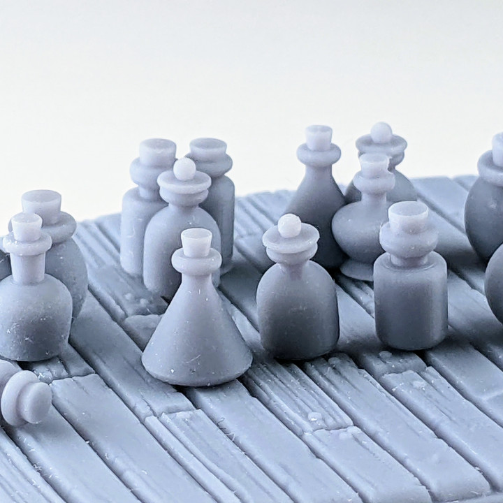 3D Printable Base Scatter: Potion Bottles by Custom Miniature Maker