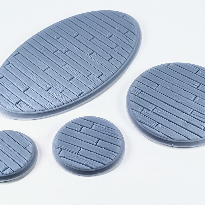 3D Printable 33 Piece Base Set: Wooden Planks by Custom Miniature Maker