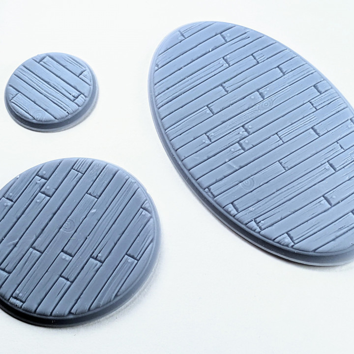 3D Printable 33 Piece Base Set: Wooden Planks by Custom Miniature Maker