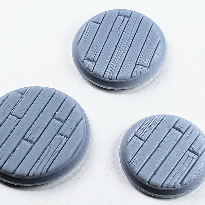3D Printable 33 Piece Base Set: Wooden Planks by Custom Miniature Maker