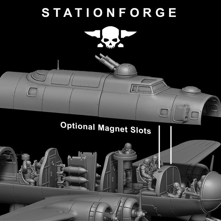 3D Printable GrimGuard Bomber with Interior by Station Forge