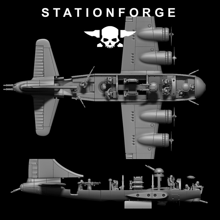 3D Printable GrimGuard Bomber with Interior by Station Forge