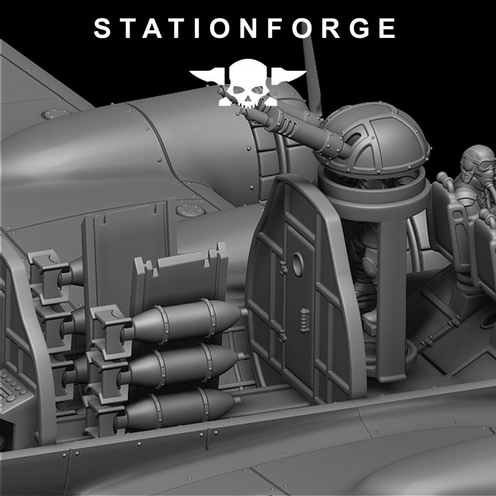 3D Printable GrimGuard Bomber with Interior by Station Forge