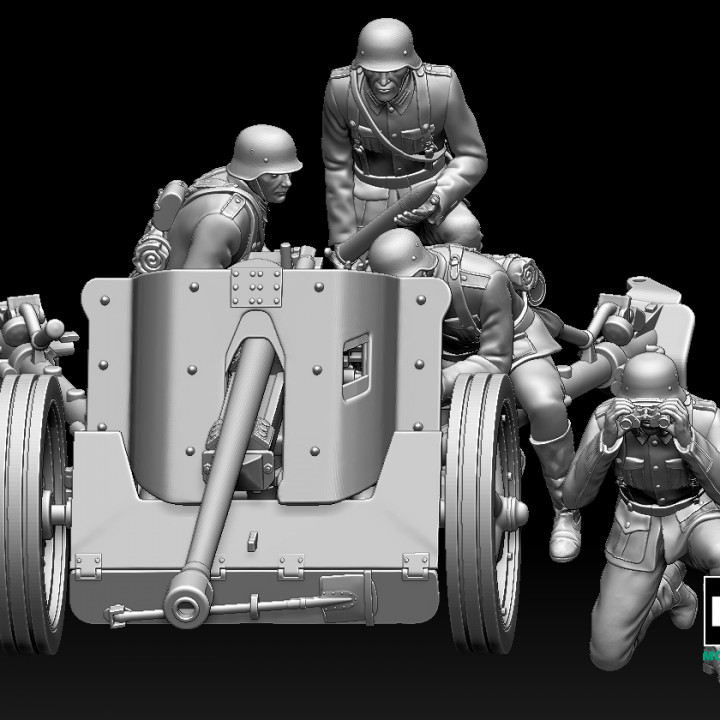 3D Printable pak 38 German artillery 3D print model by Dmitrii Tishchenkov
