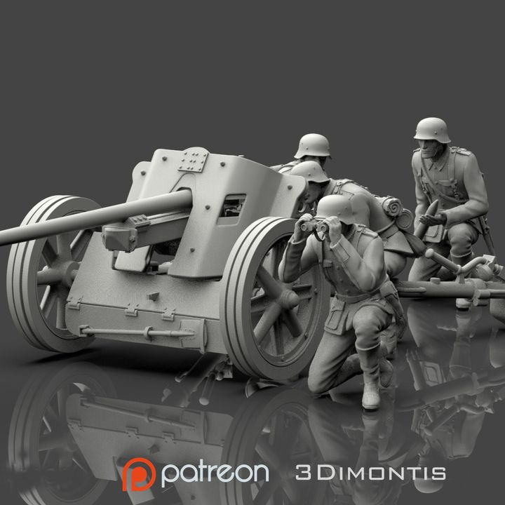 3D Printable pak 38 German artillery 3D print model by Dmitrii Tishchenkov