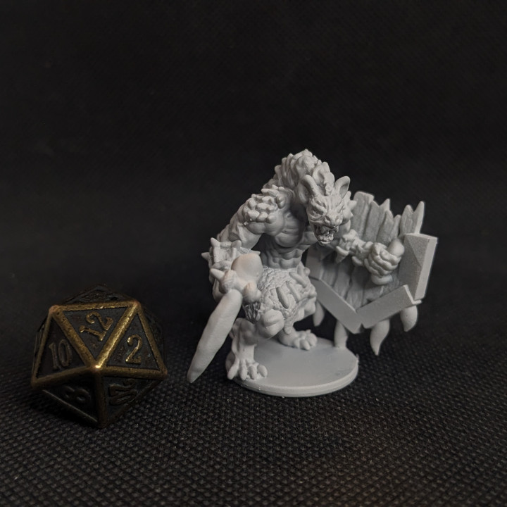 3D Printable Gnoll Warrior | Presupported by Wicked Wizard Labs