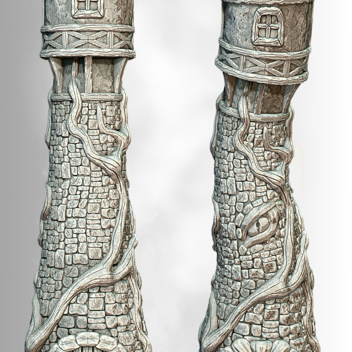 3D Printable AEVILL0 – Small Stone Tower and Mimics by Aether Studios