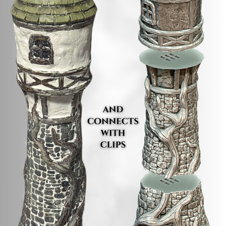 3D Printable AEVILL0 – Small Stone Tower and Mimics by Aether Studios