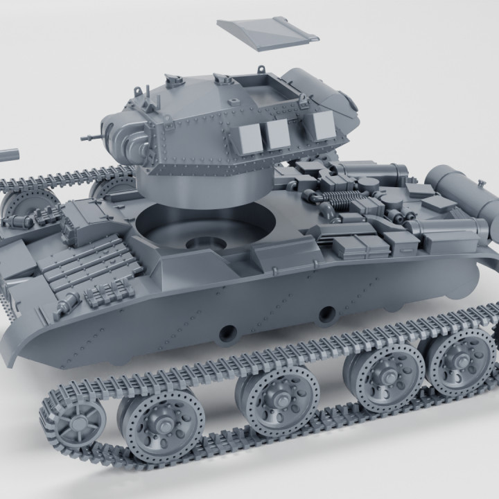 3D Printable Cruiser Tank Mk.V Covenanter (A13) (UK, WW2) by Wargame3d