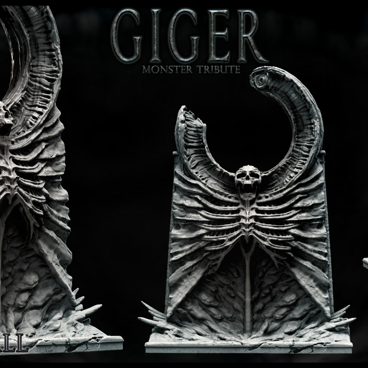 3D Printable Giger Statue/Base (2 of 5) by Mini Monster Mayhem