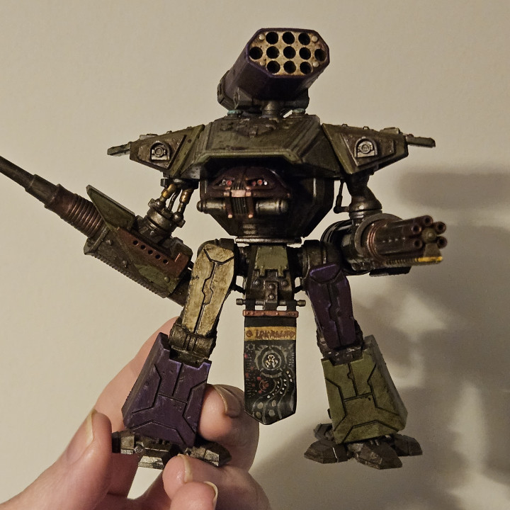 3D Printable Posable Retro AT Lucian Reaper Mech 8mm by Elizabeth Little