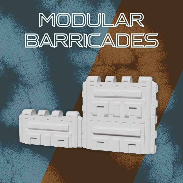 3D Printable Modular Barricades for 32mm Scale Terrain by Blitz Gaming