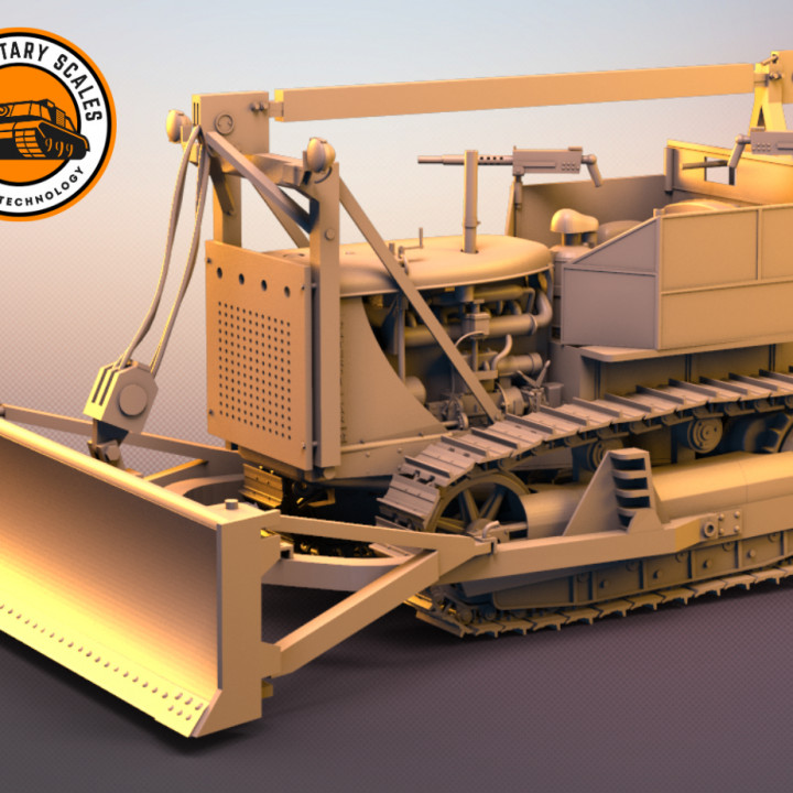 3D Printable Caterpillar D7 Military by MilitaryScales