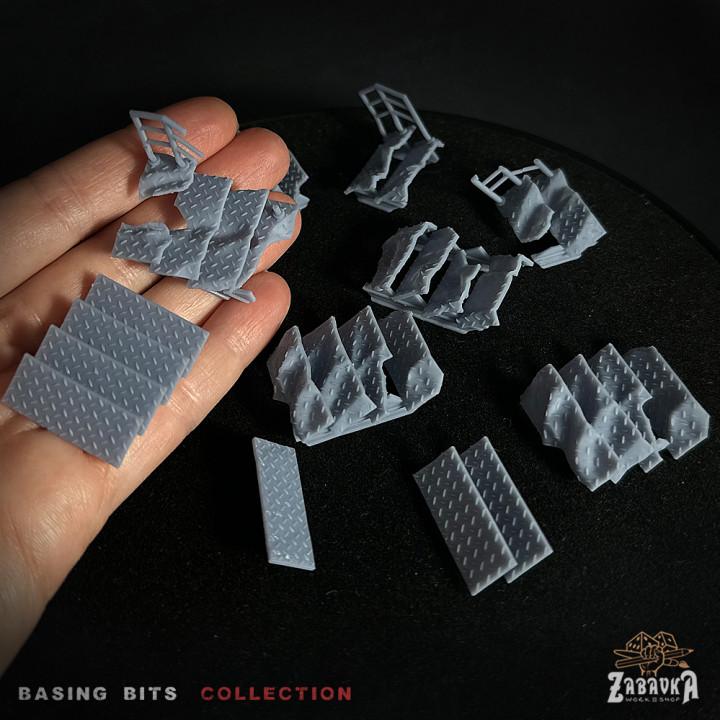 3D Printable Metal staircase - Basing Bits by Zabavka Workshop