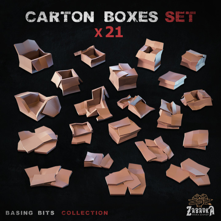 3D Printable Carton boxes - Basing Bits by Zabavka Workshop